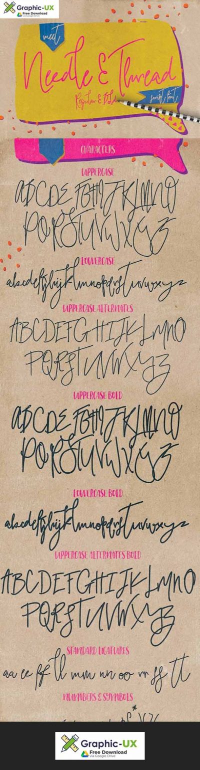 Needle & Thread Font – GraphicUX