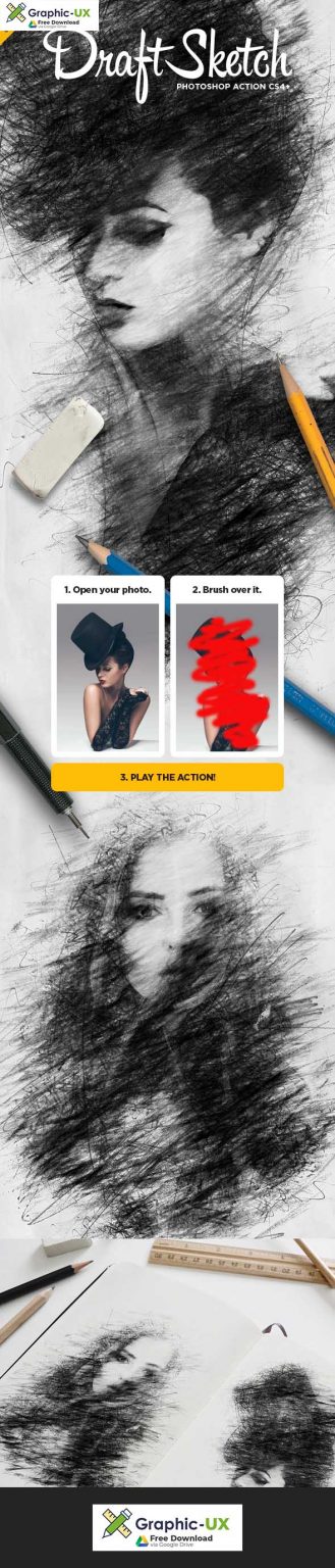 Draft Sketch CS4+ Photoshop Action – GraphicUX