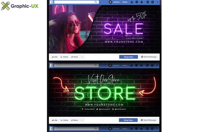 Neon Facebook Covers – GraphicUX