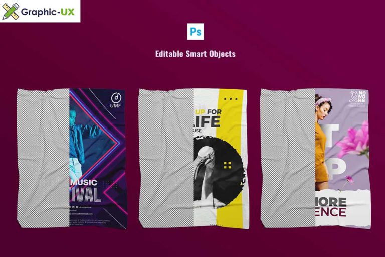 Flat Lay Rectangular Poster Mockup – GraphicUX