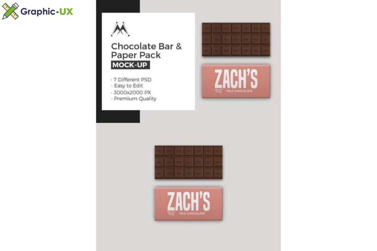 Chocolate Bar Paper Pack Mockup – GraphicUX